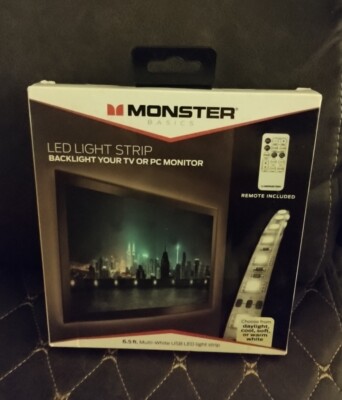 Monster Basics USB LED Light Strip w/ Remote | Multi-White | 6.5' WLB7 ...