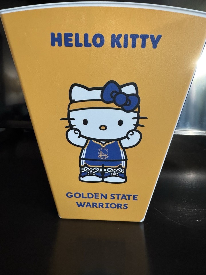 Limited Edition Warriors X Hello Kitty Large Popcorn Bucket 💙💛 | eBay