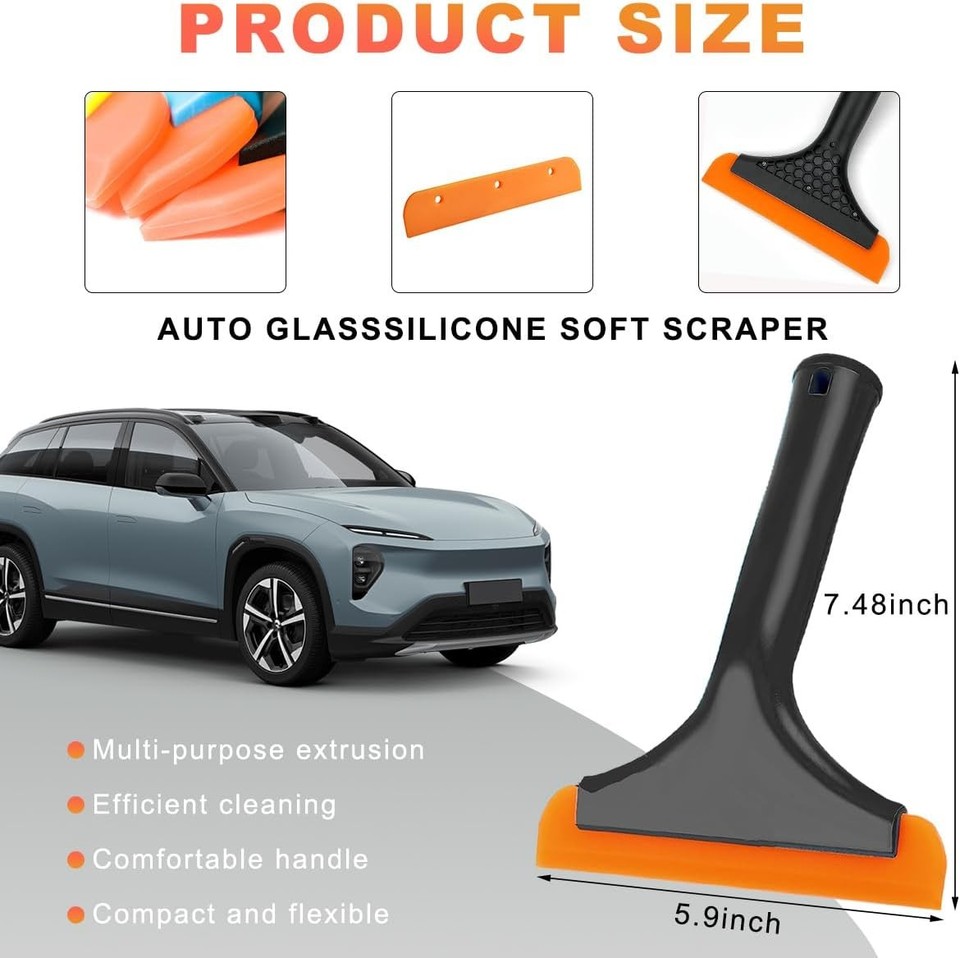 Small Silicone Window Squeegee, 5.9 Inch Car Windshield Water Blade ...