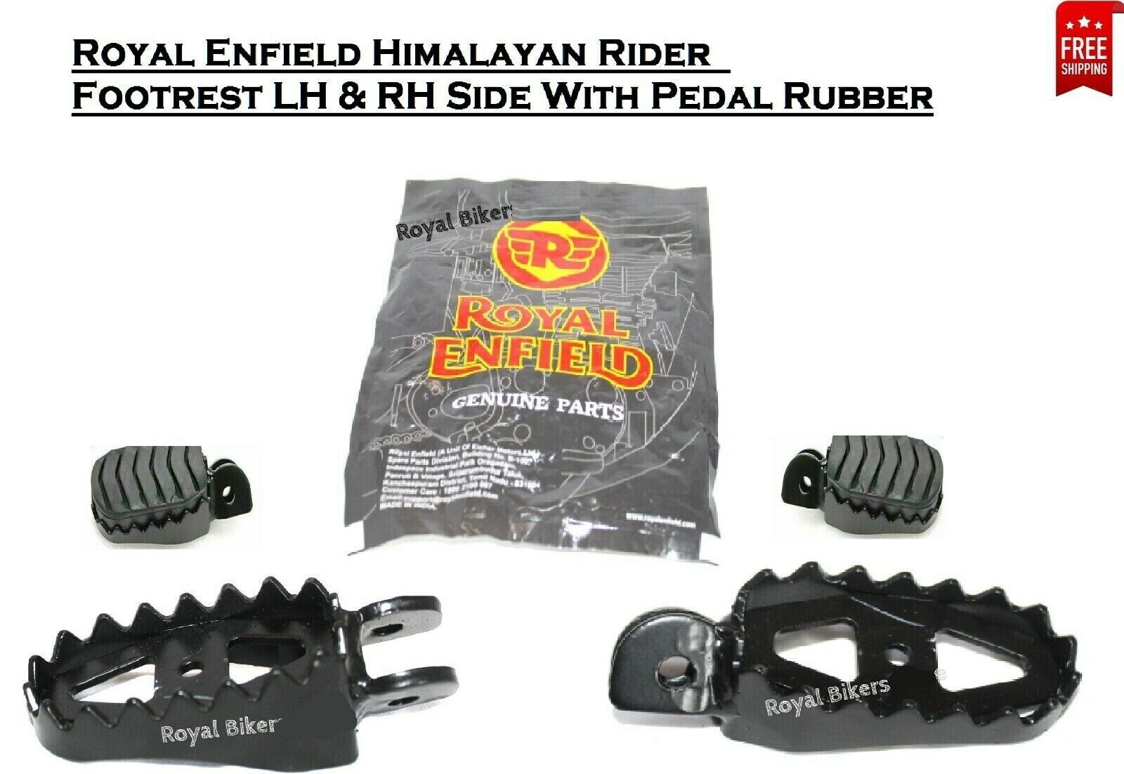 Royal Enfield Himalayan Rider "Footrest LH & RH Side With Pedal Rubber ...