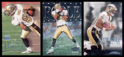 1999 Skybox KEITH POOLE New Orleans Saints 3-Card Lot Metal Premium ...