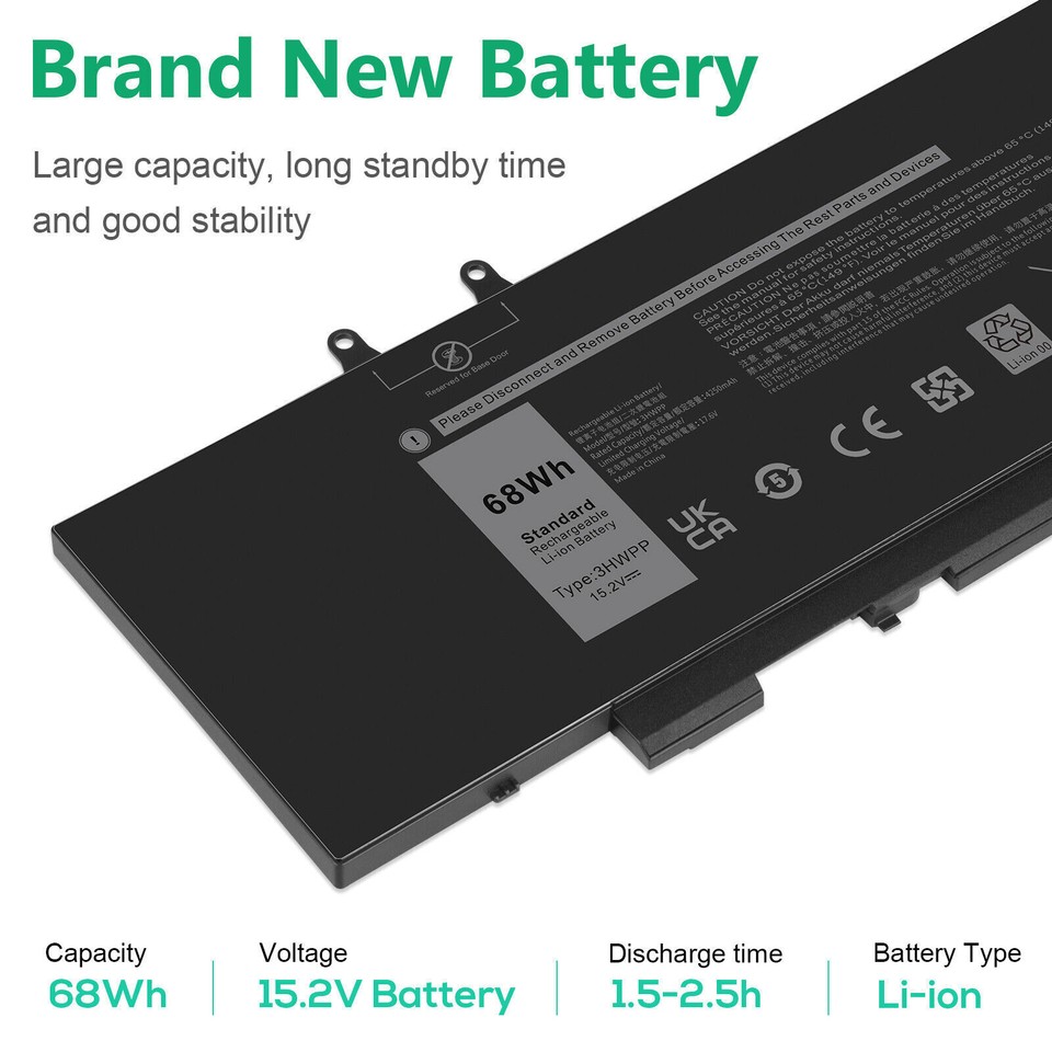 3HWPP Battery for Dell Precision 3541 3551 Latitude 14 5401 5411 15 ...