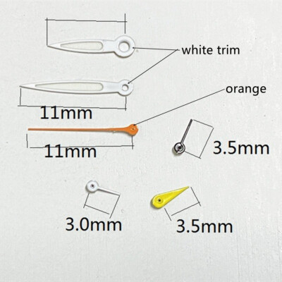 11mm White Trim Orange Second Hand with Lume Watch Hands for VD53 VD54 ...