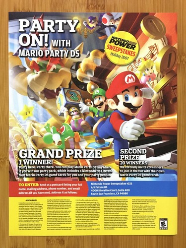 Mario Party Nintendo DS 2007 CONTEST! Print Ad/Poster Official Game ...