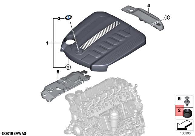 Genuine BMW F01 F02 F07 F10 F11 525d 530d 155kW Rubber Mounting ...
