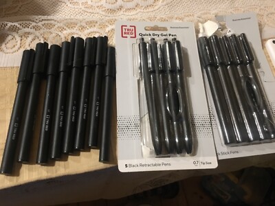 lot 17 pens TRU RED Retractable& Quick Dry Gel stick Pens Med Point 0 ...