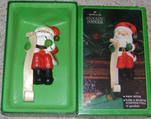 Vintage HALLMARK CHRISTMAS STOCKING HANGER Santa, Hong Kong, FREE ...