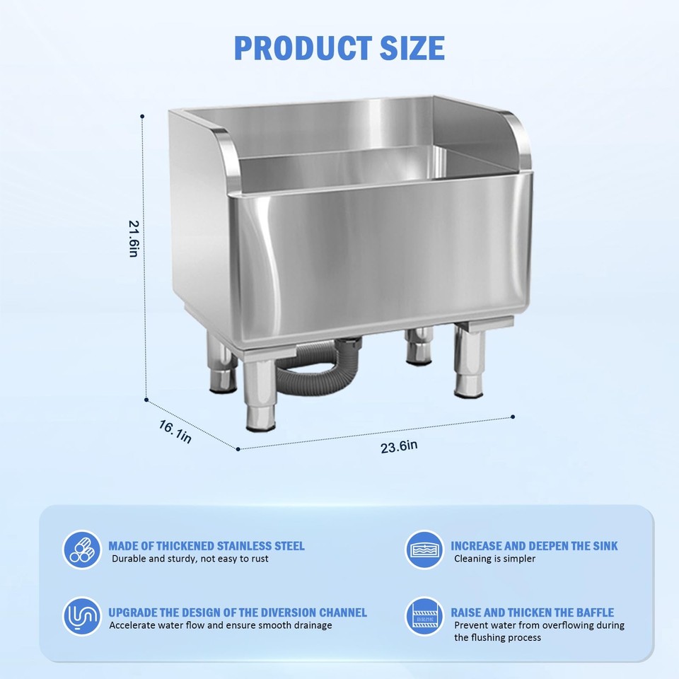 Commercial Floor Mop Sink，Stainless Steel Mop Basin，Mop Cleaning Sink ...