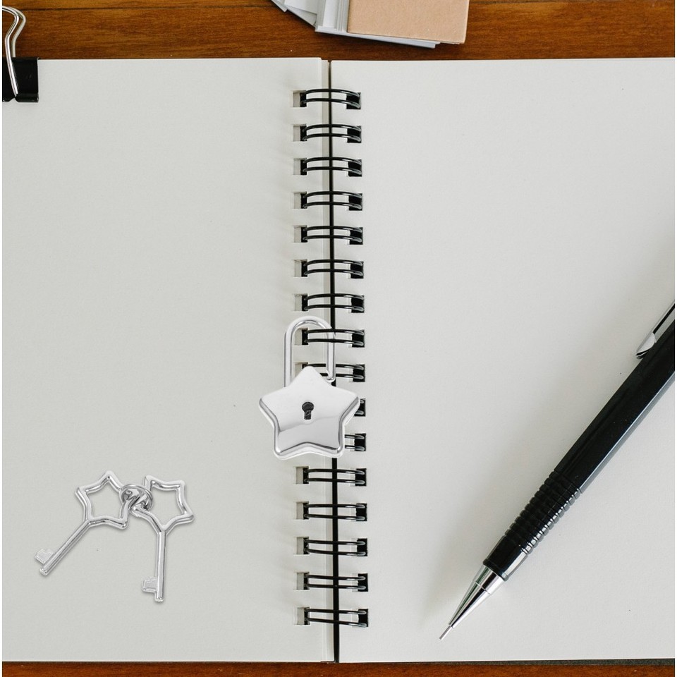 2 pcs Star Shape Padlock DIY Star Lock Diary Decorative Padlock for ...