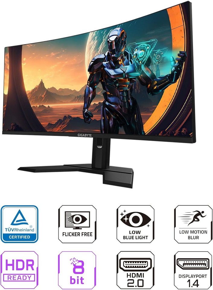 Gigabyte GS34WQC VA 34" 120 Hz 3440 x 1440 Curved Gaming Monitor | eBay