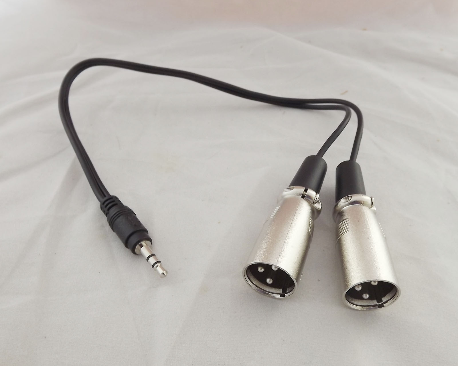 3.5mm 1/8" Male Stereo TRS Audio To 2 Dual 3 Pin XLR Male Microphone ...