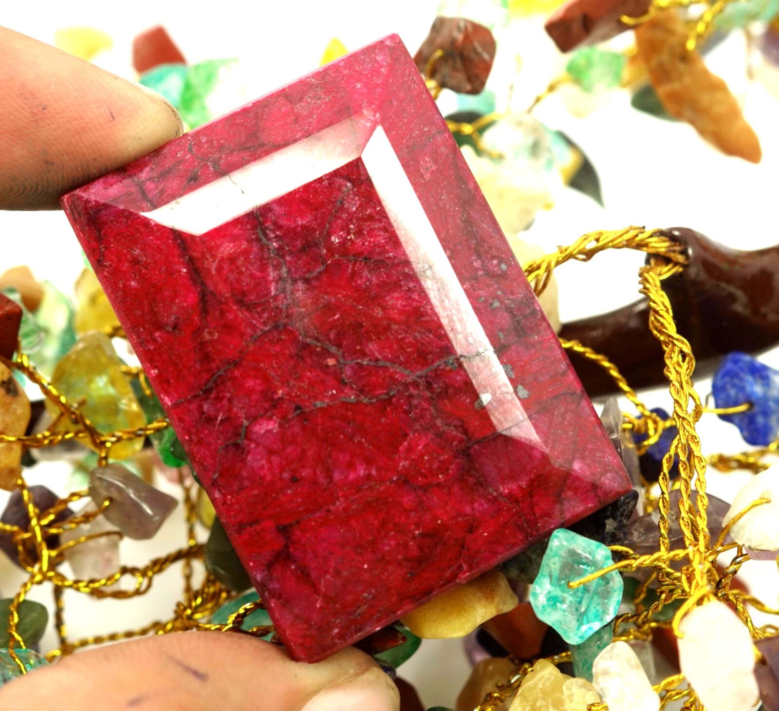 Natural 293.35 Ct Certified Large Red Ruby Emerald Cut Faceted Loose ...