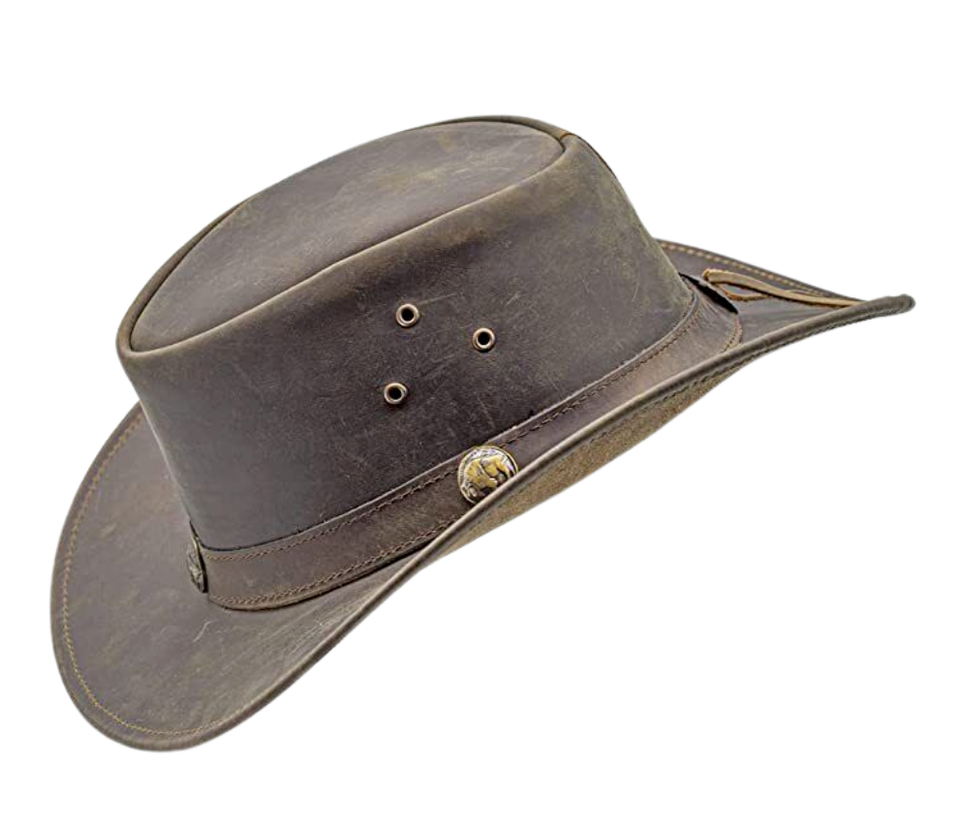 Brown Leather Cowboy Hat – Western Outback Steampunk Cosplay Halloween ...