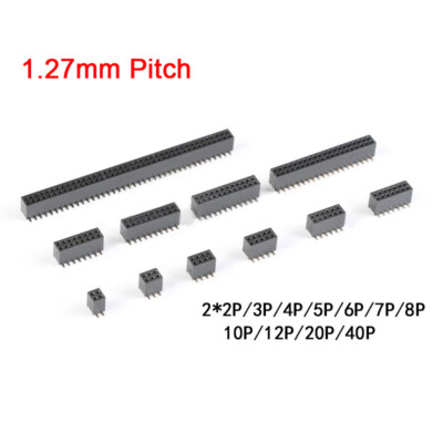 1.27mm Pitch Pin Female Header Double Row SMD 2P-40Pin Socket for PCB ...