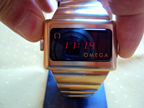 OMEGA TC2 DOT MATRIX watch vintage LED watch 14k rolled gold plated | eBay