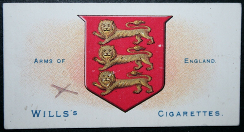 ENGLAND Three Lions Passant Guardant Coat of Arms Vintage 1906 Card ...