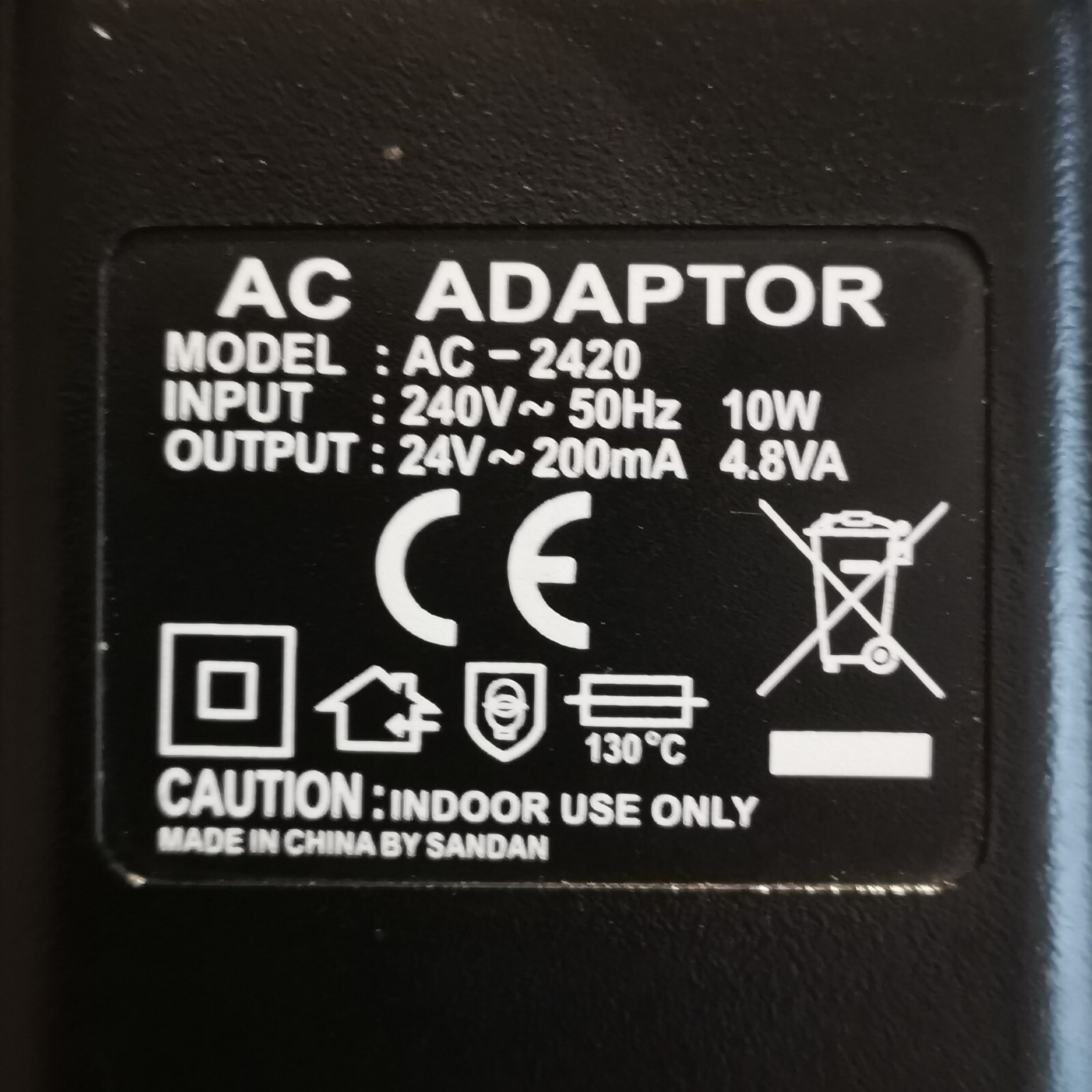 24V ac Transformer for YMAA-2400200 200mA 4.8VA Christmas Tree Lights ...