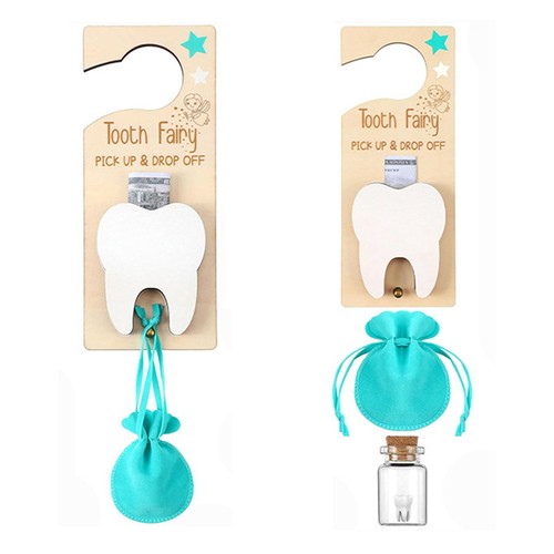 Tooth Door Hanger Ornament Decoration Fairy Kit Velvet Bag Bottle Teeth ...