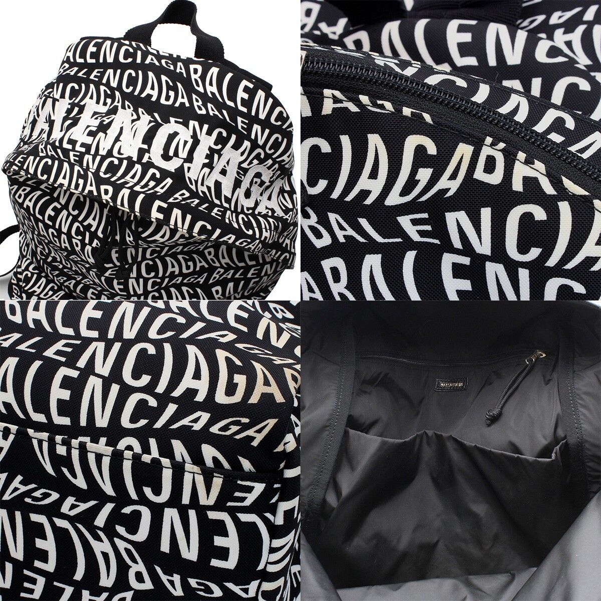 BALENCIAGA Wheel Logo Wave Nylon Backpack Bag Logo Travel BALENCIAGA Wheel Logo Wave Nylon Backpack Bag Logo Travel