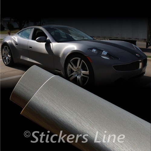 Pellicola adesiva TITANIO SPAZZOLATO satinato wrapping tuning auto moto ...
