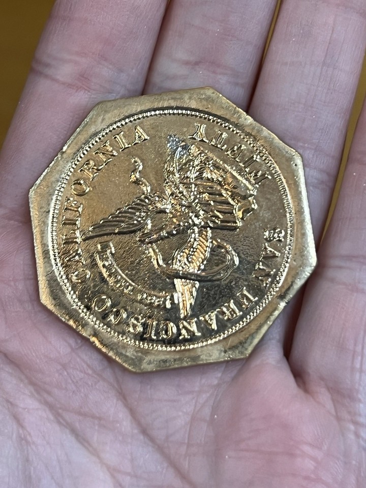 San Fransisco California Souvenir Gold Tone Octagon Coin Slug Copy 50 ...
