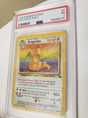 Pokémon TCG Dragonite 4/62 Fossil 1999 Base Set Holo Rare Unlimited PSA ...