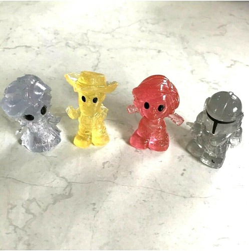 Woolworths Ooshies Disney Rare 4× Glitter Full Set limited edition ...