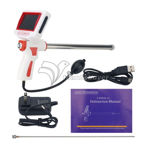 1MP Visible Artificial Insemination Gun Manual Pumping for Cattle Horse ...