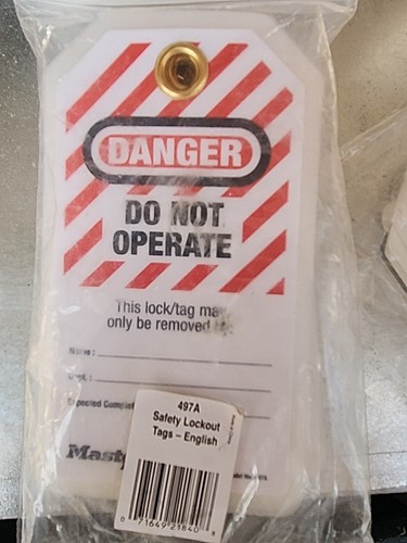 MASTER LOCK SAFETY LOCK OUT TAGS - READS DANGER DO NOT OPERATE - 12 ...