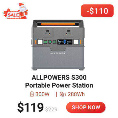 ALLPOWER Portable Power Station 300W Solar Generator For Home Use ...