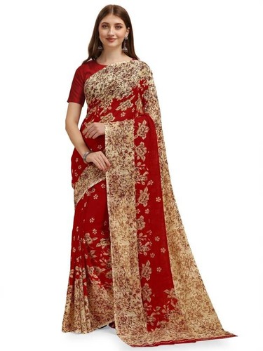 TBS Red Bollywood Saree Party Wear Indian Pakistani Designer Sari NEW ...