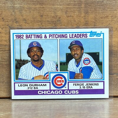 1983 Topps #51 Chicago Cubs Leaders Checklist Fergie Jenkins Leon ...