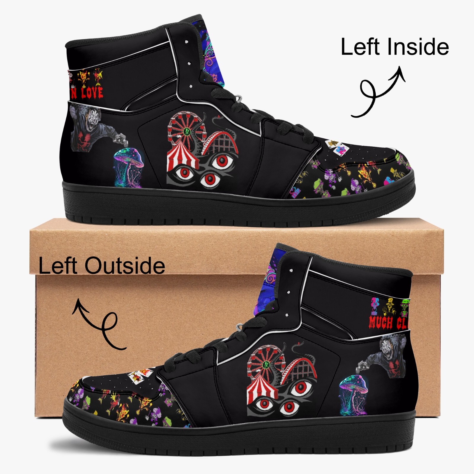 ICP Dark Carnival Unisex Juggalo Sneakers Custom made kicks Clown Shoes ...