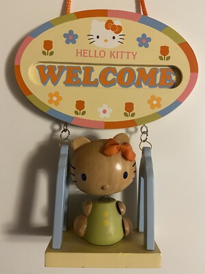 Hello Kitty Sanrio Japan Vintage Wooden Welcome Sign | eBay