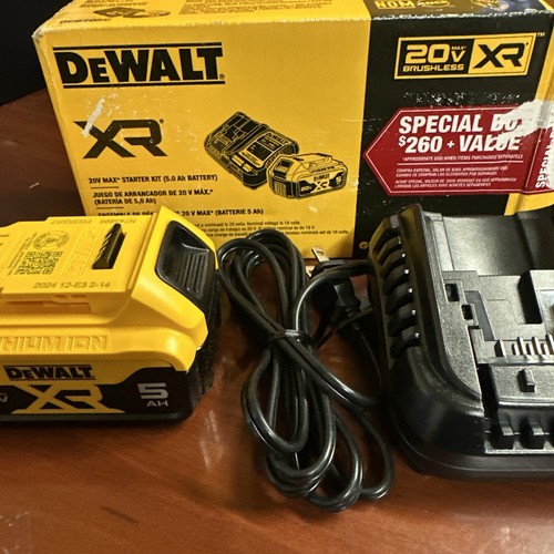 DeWALT DCB205C 20V MAX XR 5.0Ah Battery Pack Starter Kit with Charger ...