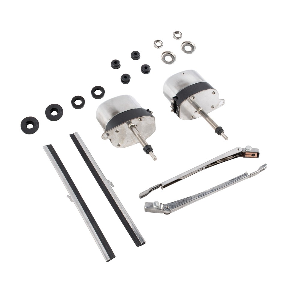 2 PCS Universal Windshield Wiper Motor Kit Hot Street Rod For Jeep Boat ...