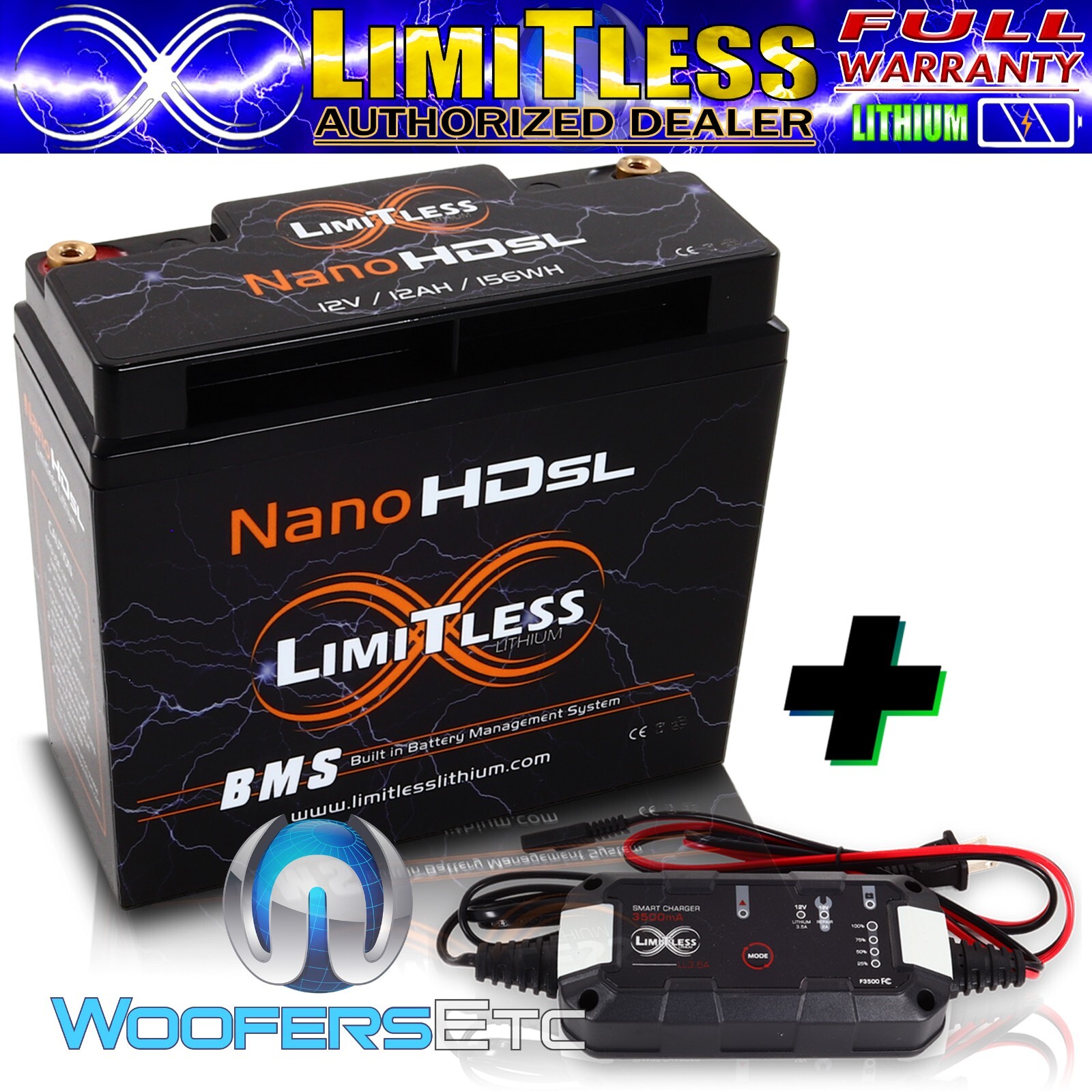 pk LIMITLESS LITHIUM NANO-HD SL 12AH MOTORCYCLE POWER SPORTS BATTERY ...