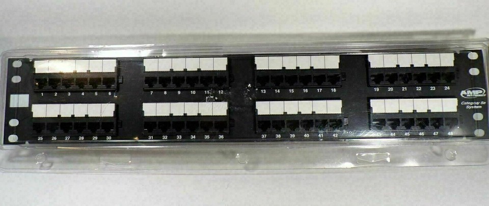 AMP NETCONNECT 406331-1 RJ45 Cat 5e 48-Port Patch Panel, 110Connect ...