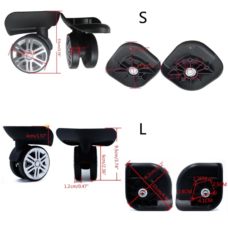 Trolley Case Luggage Wheels Luggage Swivels DIY Suitcase Replacement ...