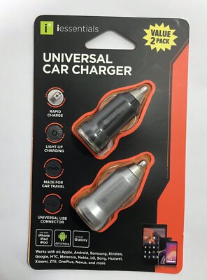 iessentials Universal Car Charger USB 2 Pack | eBay