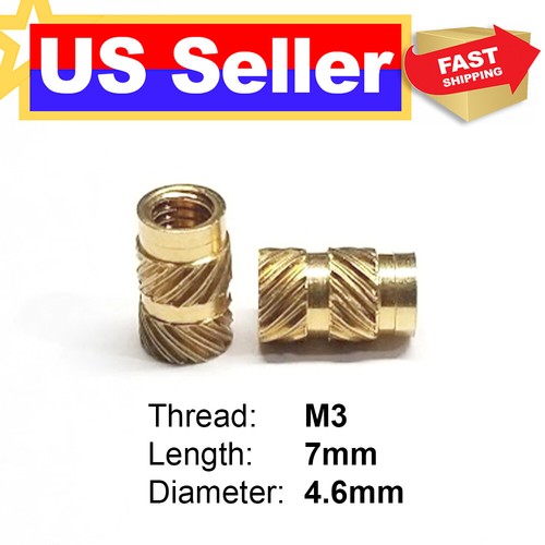 EZ INSTALL M3 x 7mm (10 pcs) Brass Threaded Heat Set Inserts for 3D ...