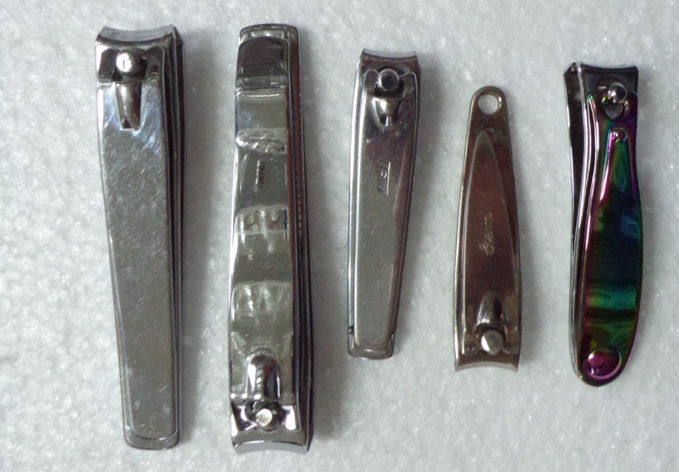 5 FINGER NAIL CLIPPERS MANICURE PEDICURE VANITY TOOLS BY GEM TROM USA ...