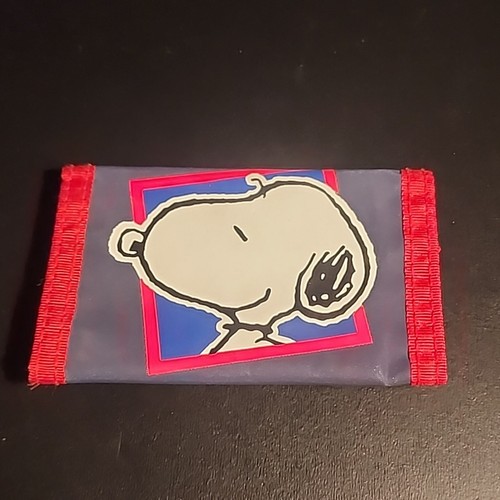 Vintage Snoopy Wallet Coin Purse Red Blue nylon hook loop closure | eBay