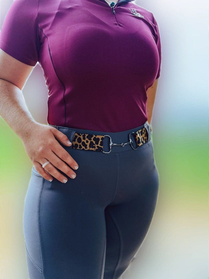 Equestrian Belt Elastic Adjustable Snaffle Bit Belt Cheetah Print Belt ...