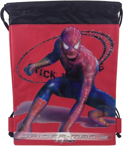 Marvel Spiderman Drawstring Backpack School Gym Tote Bag Red | eBay
