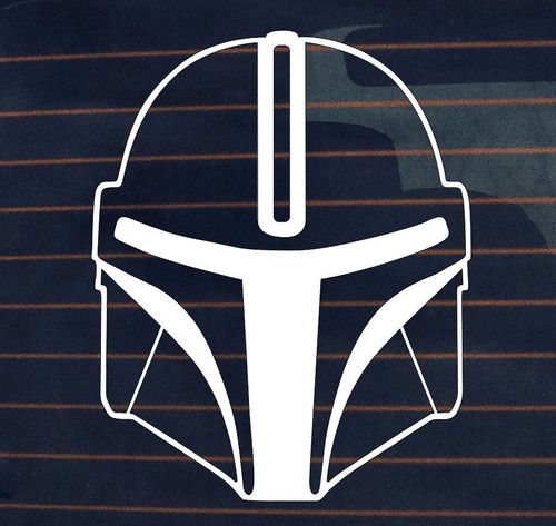 MANDALORIAN Helmet Sticker Vinyl Decal Car UTE 4x4 Window Bumper Mando ...