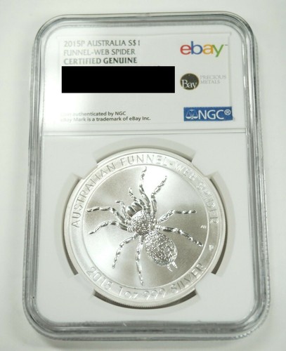 2015 P Australia $1 Silver Funnel Web Spider Certified NGC OZ. .999 ...