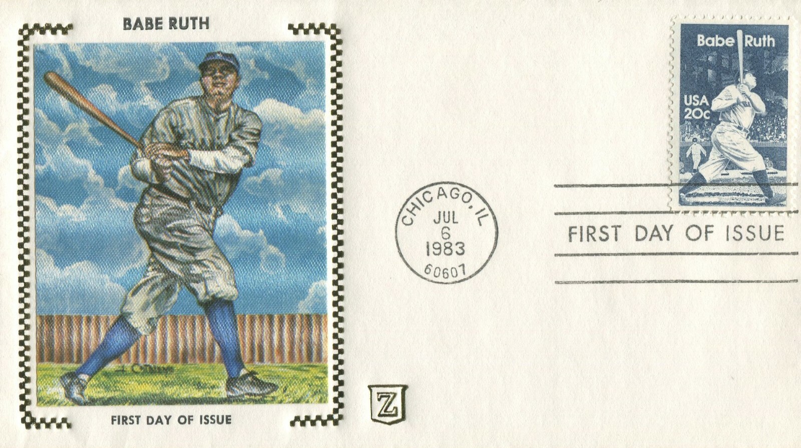1983 BABE RUTH MUSEUM Stamped ENVELOPE Chicago Mint Hall of Fame HOF ...