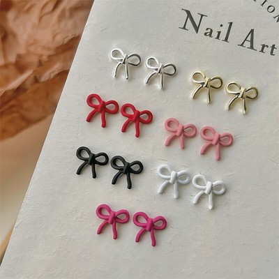 10Pcs Alloy Bow Nail Charm Parts 3D Rhinestone Nail Art Decoration ...