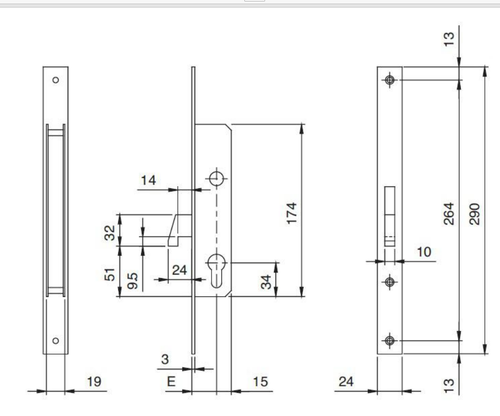Iseo Inox Mortice Hook Lock 35mm Backset Door Lock Ref 781470350 | eBay UK